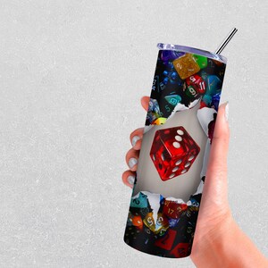 20oz Skinny Tumbler Dice Set Sublimation Design, Dice Tumbler Wrap ...