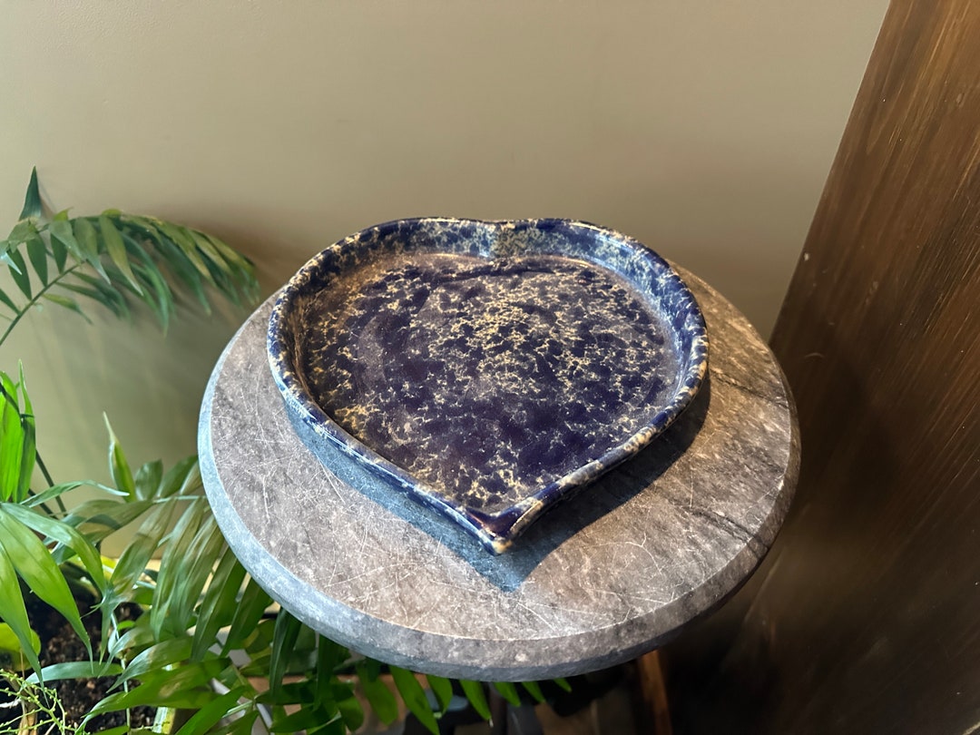 BENNINGTON POTTERS Blue Splatterware Stoneware Heart Dish Vintage - Etsy