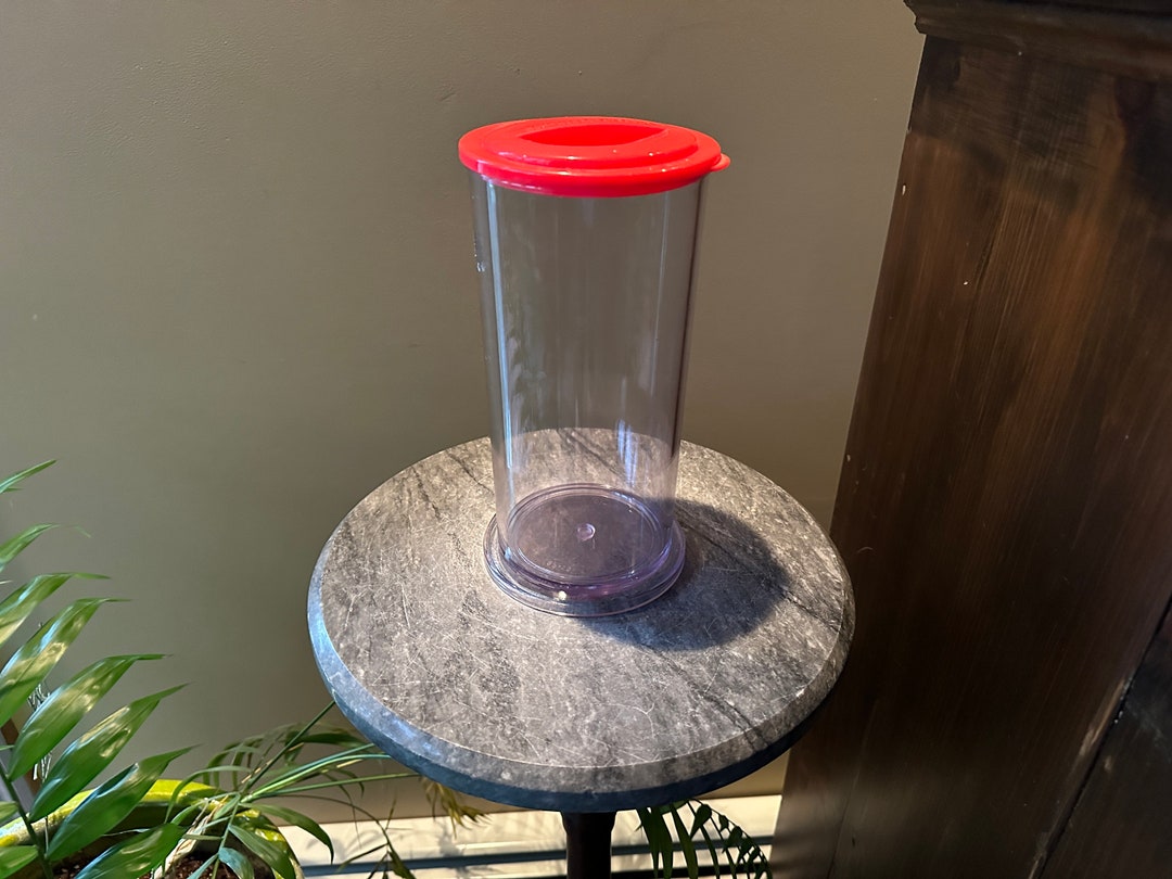 Clear Plastic Storage Container With Vented Red Top ~ Vintage ~ 1980's ...