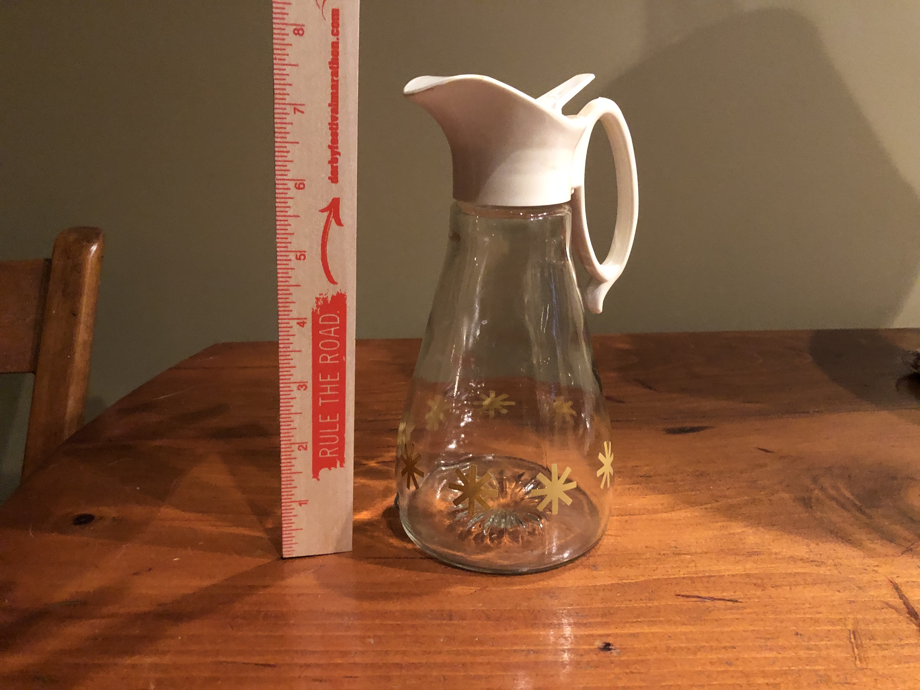 Vintage/retro Log Cabin Maple Syrup Pitcher ~ Starburst Pattern ~ 1960 ...