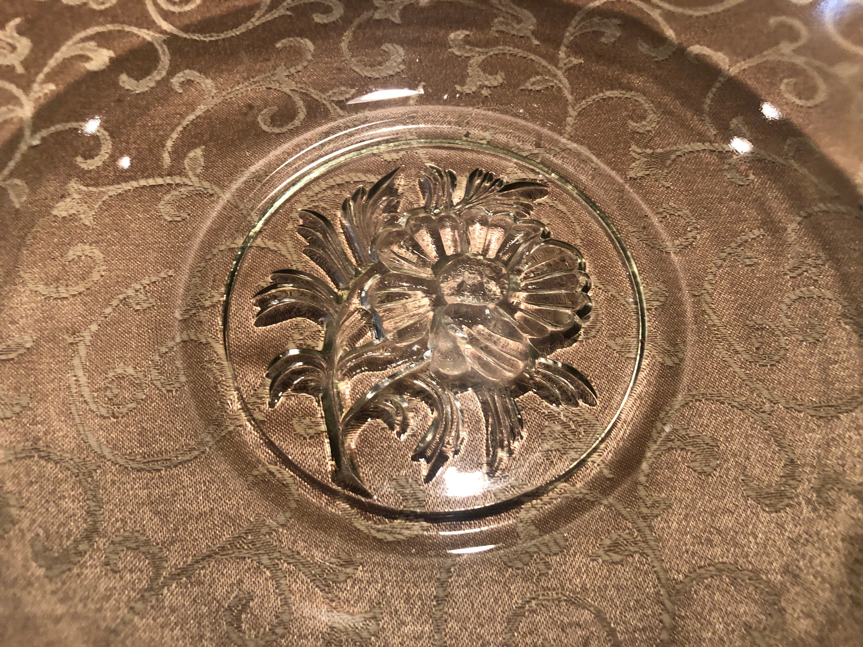 Vintage Lead Crystal Serving Bowl With Embossed Flowers & Gold Rim - Etsy