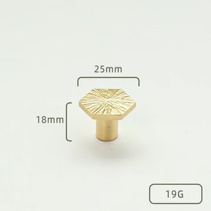 Solid Brass Drawer Knob Unique Hexagon Cabinet Knob Pull Modern Kitchen Handle Dresser Knob ...