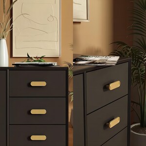 Art Deco Fingerprint Handle Matte Gold Drawer Knobs Antique Bronze ...