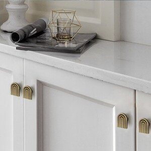 Art Deco Fingerprint Handle Matte Gold Drawer Knobs Antique Bronze ...