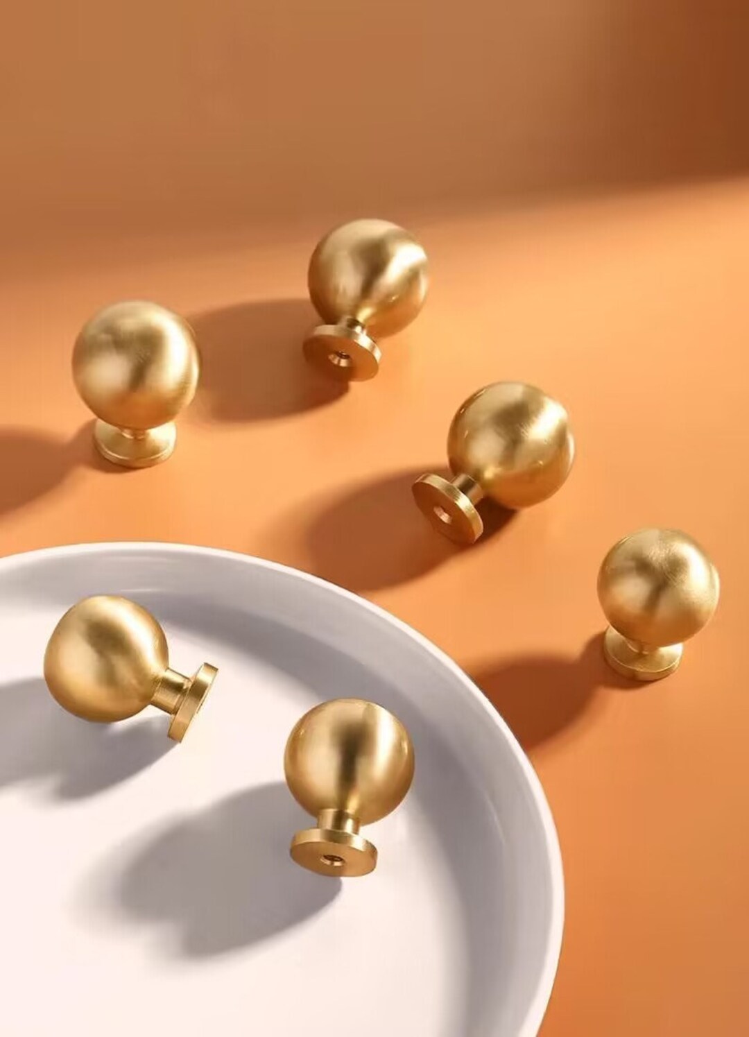Brushed Gold Cabinet Pulls Knobs Gorgeous Solid Brass Ball Knobs Gold ...