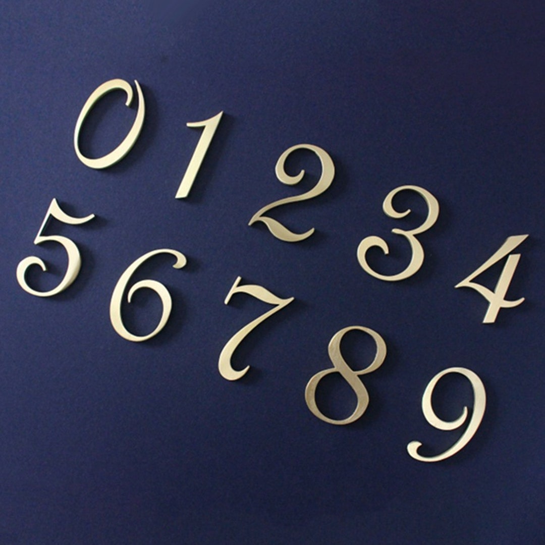 Solid Brass Door Numbers Gold Numbers for Doors Modern House Numbers ...