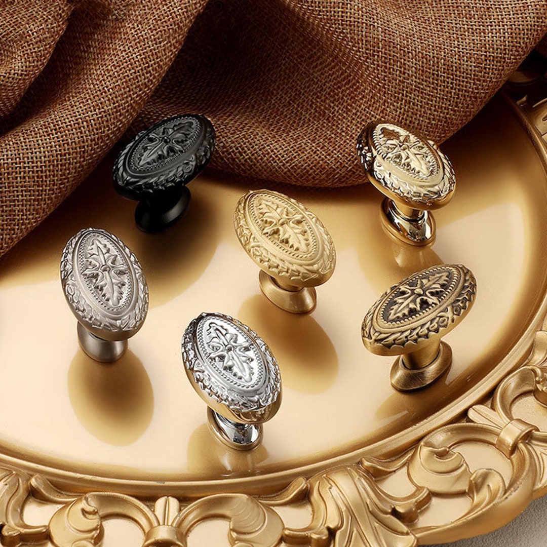 Antique Bronze Knobs for Cabinets Unique Drawer Knobs Brushed Nickel Dresser Knob Black Kitchen ...