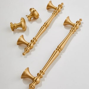Gorgeous Brushed Gold Cabinet Knobs Handles Gold Door Handles Kitchen ...