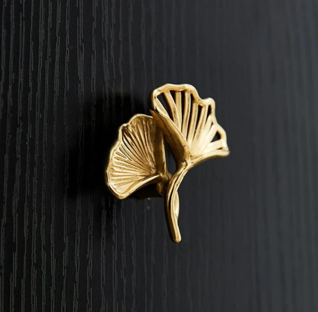 Gold Ginkgo Leaf Knobs for Cabinet Dresser Pulls Knobs Leaves - Etsy