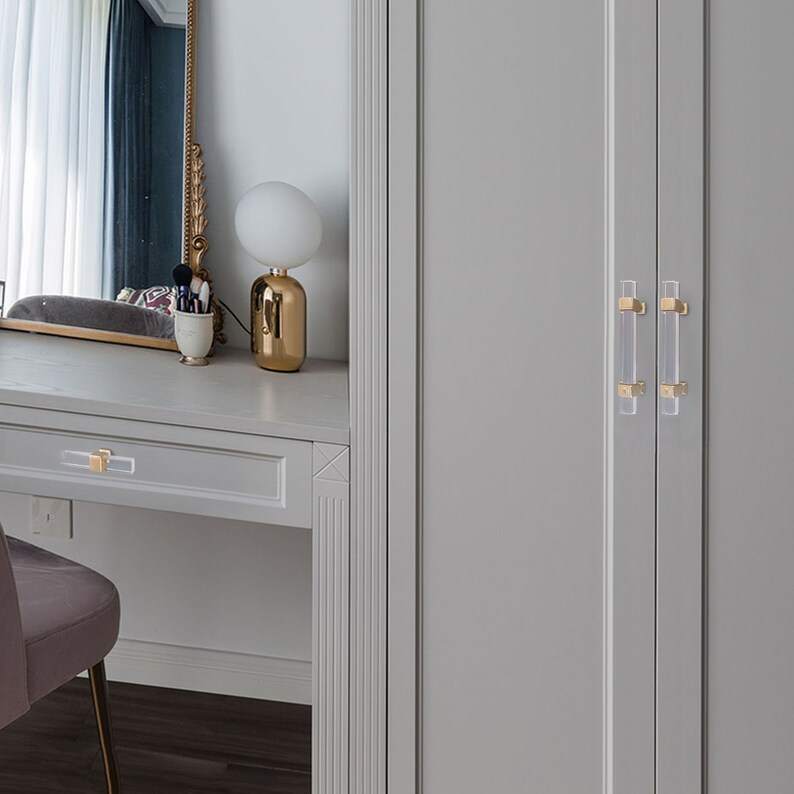 Custom Square Acrylic Drawer Pull Gold Clear Dresser Pulls - Etsy Hong Kong