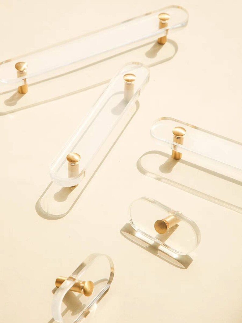 Acrylic Drawer Pulls Clear Gold Cabinet Handle Gift Unique - Etsy