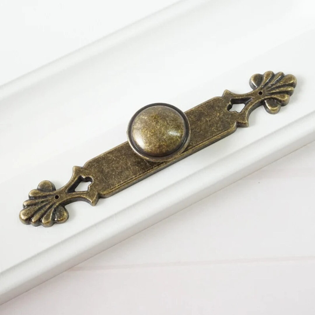 Vintage Knob With Backplate Antique Bronze Knob Back Plates Retro ...
