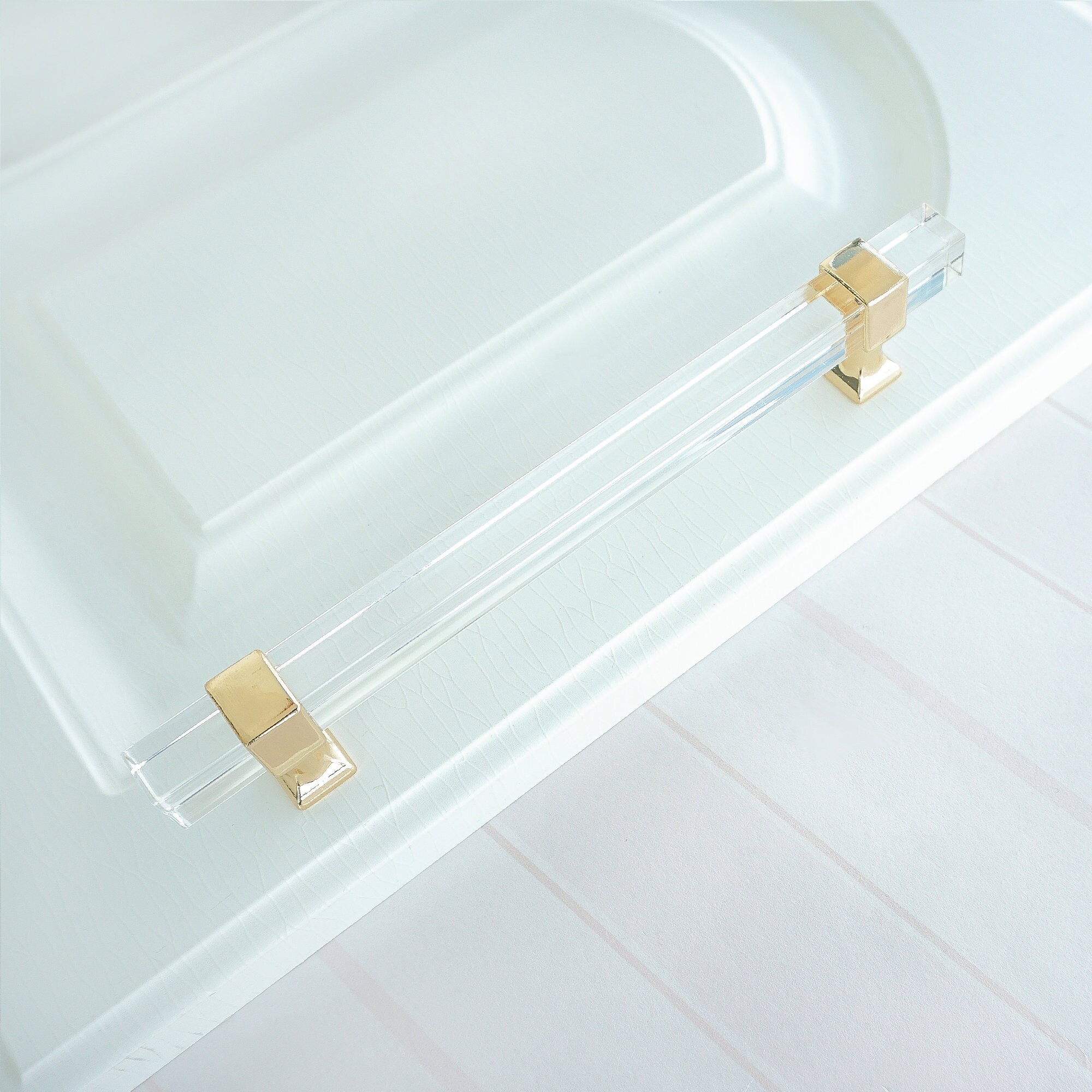 Custom Square Acrylic Drawer Pull Gold Clear Dresser Pulls - Etsy Hong Kong