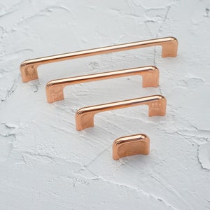 Rose Gold Kitchen Door Handles Modern Stripe Cabinet Handles Unique ...