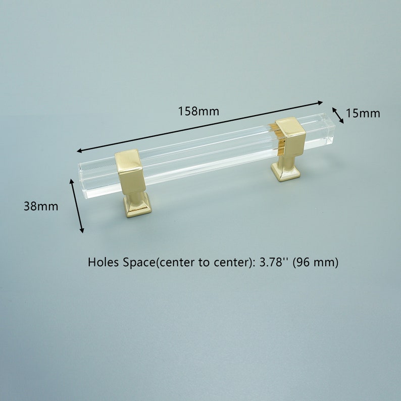 Custom Square Acrylic Drawer Pull Gold Clear Dresser Pulls - Etsy Hong Kong