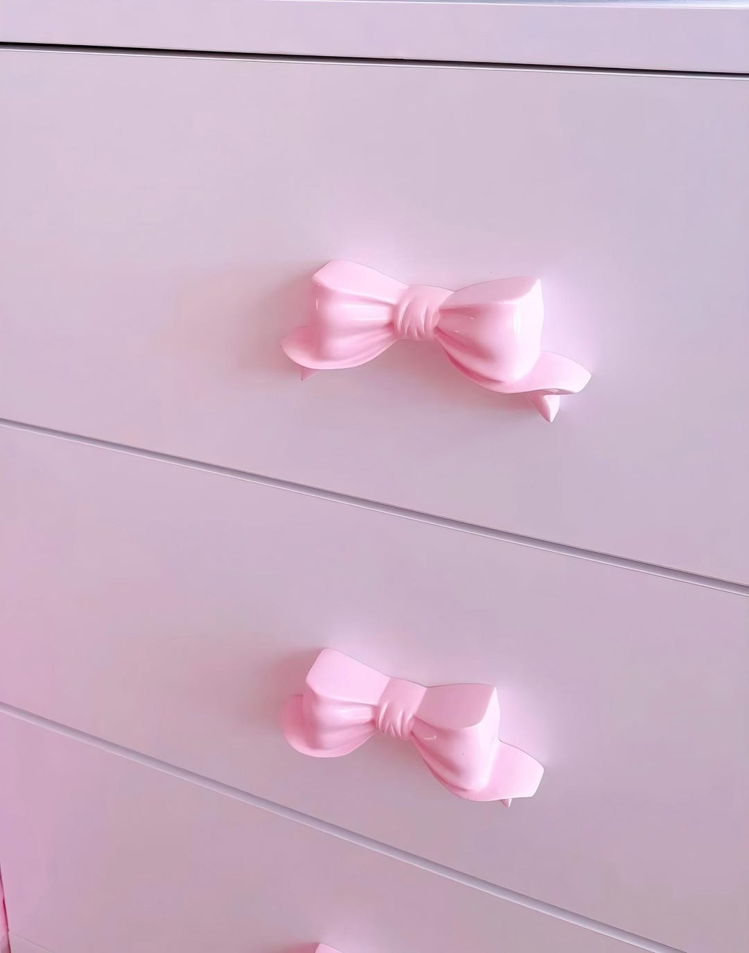 Light Pink Bow Knobs Pink Dresser Knobs Cute Drawer Knob Girl Room ...