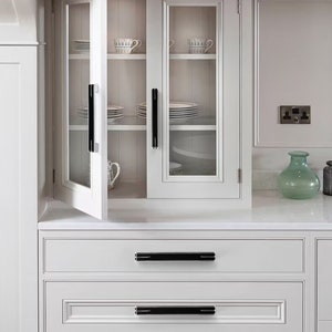 Chrome Black Cabinet Door Handles Modern Large Dresser Pull Silver ...