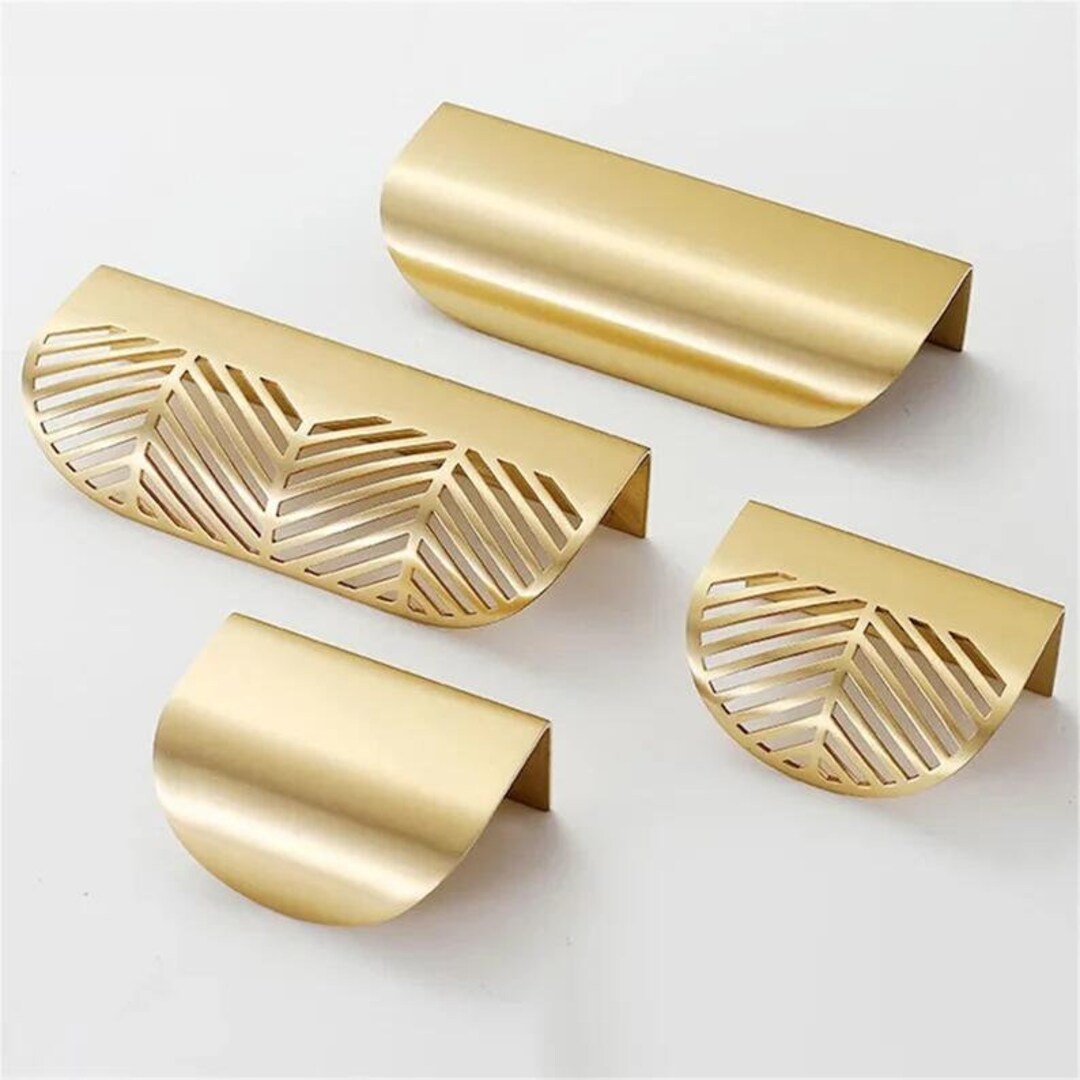 Art Deco Leaf Design Invisible Drawer Pulls Modern Cabinet Pulls ...