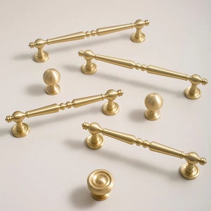 Solid Brass Cabinet Pulls Luxurious Drawer Knobs Handles French ...