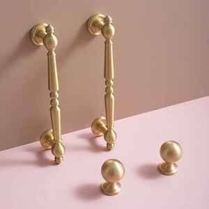 Solid Brass Cabinet Pulls Luxurious Drawer Knobs Handles French ...