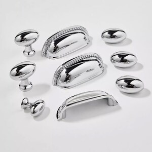 Unique Cup Drawer Pulls Art Deco Handles Chrome Cabinet Knobs Pulls Gift Silver Chrome Kitchen ...