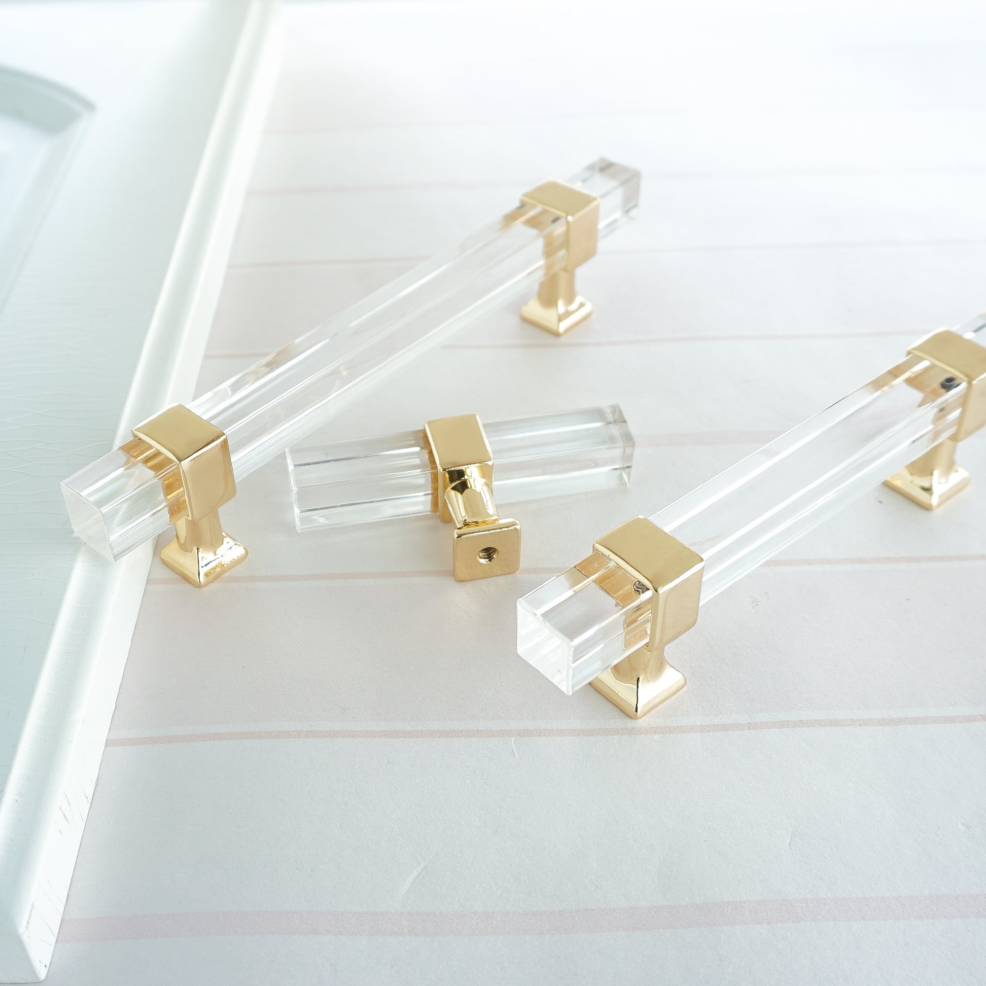 Custom Square Acrylic Drawer Pull Gold Clear Dresser Pulls - Etsy Hong Kong