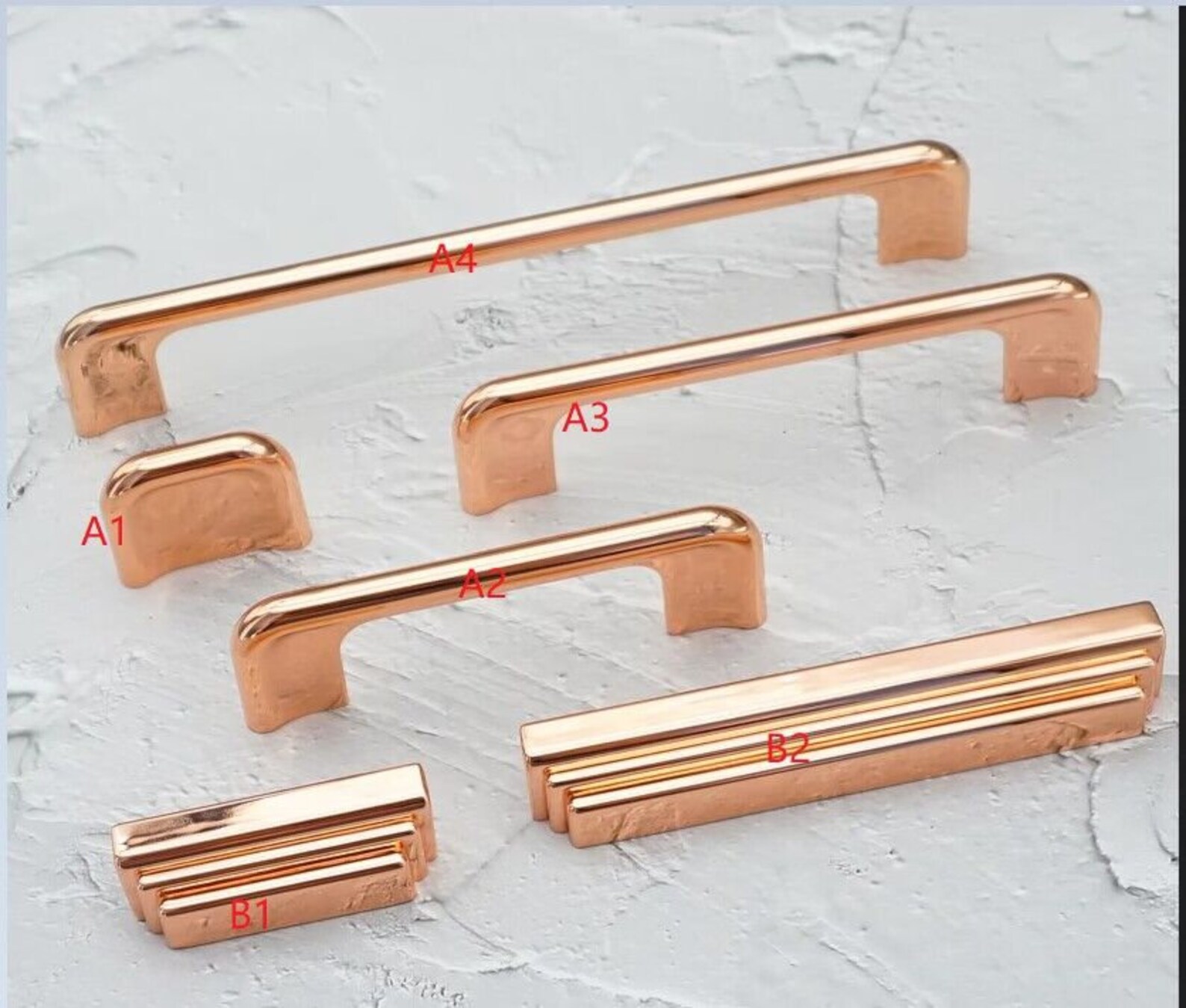 Rose Gold Kitchen Door Handles Modern Stripe Cabinet Handles - Etsy