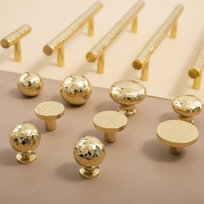 Hammered Drawer Pull Hammer Solid Brass Kitchen Pull and Knob - Etsy Hong Kong