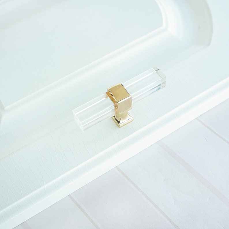 Custom Square Acrylic Drawer Pull Gold Clear Dresser Pulls - Etsy Hong Kong