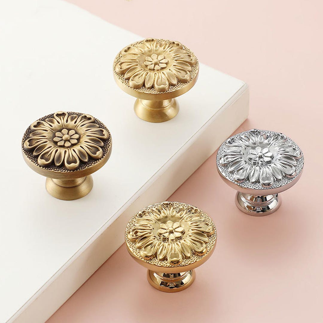 Art Deco Drawer Pulls Luxurious Vintage Engraving Knobs Unique Drawer ...