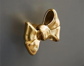 Retro Bow Knot Drawer Pulls Knobs,solid Brass Cabinet Knobs,dresser Door Pulls,girl Room ...