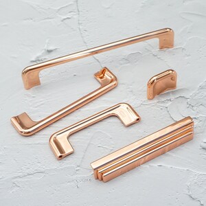 Rose Gold Kitchen Door Handles Modern Stripe Cabinet Handles Unique ...