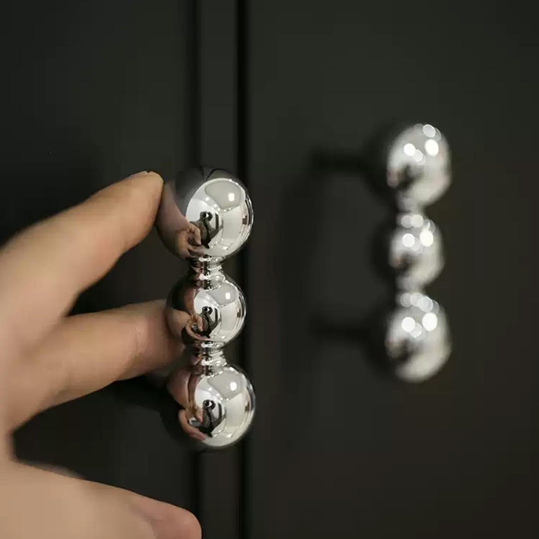 Minimalism Cute Drawer Knobs Silver Chrome Cabinet Pulls Mini Round ...
