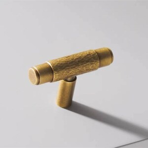 Hammered Solid Brass Knobs Shiny Gold Cabinet Knobs Modern Drawer Knob Handles Furniture Cabinet ...