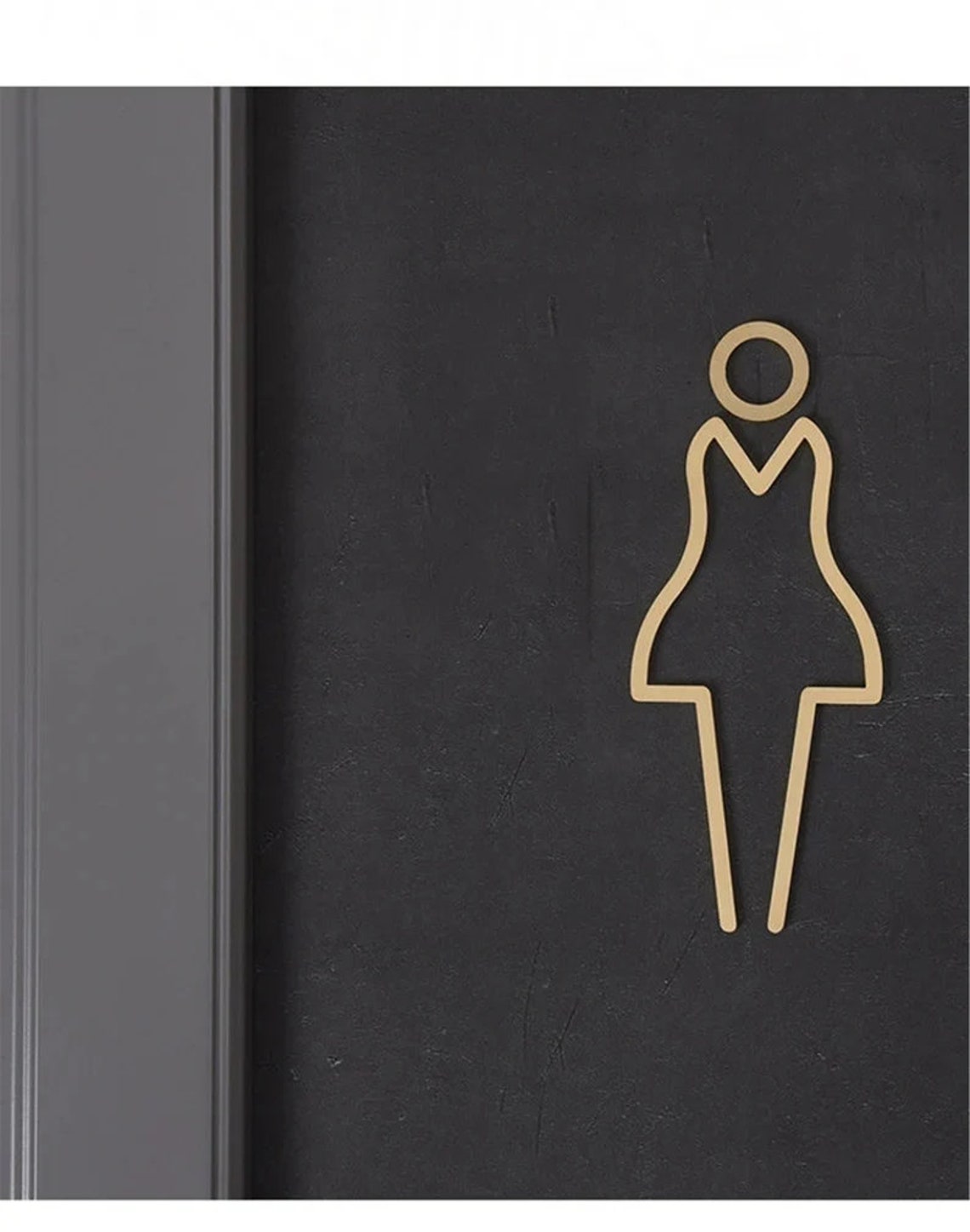 Brass Restroom Door Sign Modern Restroom Arrow Door Signs - Etsy Hong Kong