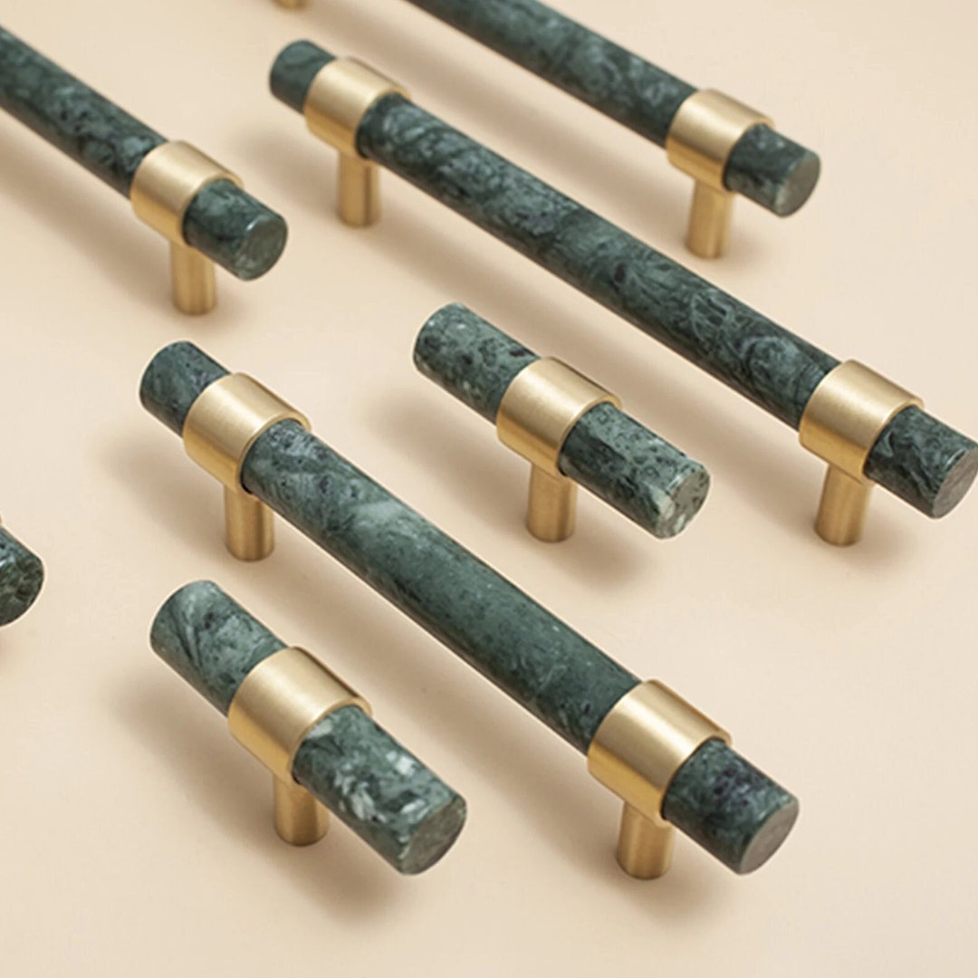 Black White Green Marble Drawer Pulls Knobs Kitchen Knobs Handle Stone Gift Cabinet Handles ...