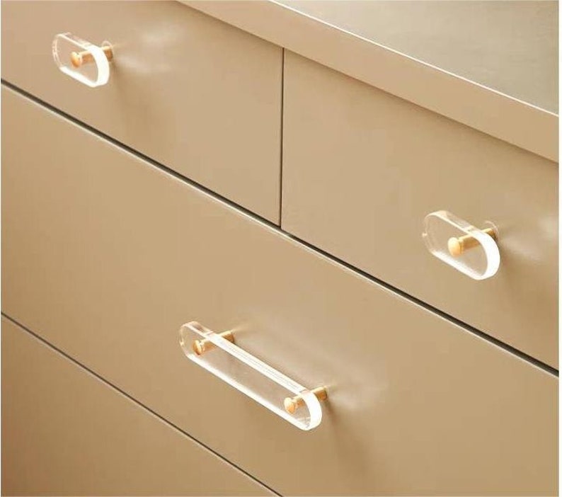 Acrylic Drawer Pulls Clear Gold Cabinet Handle Gift Unique - Etsy