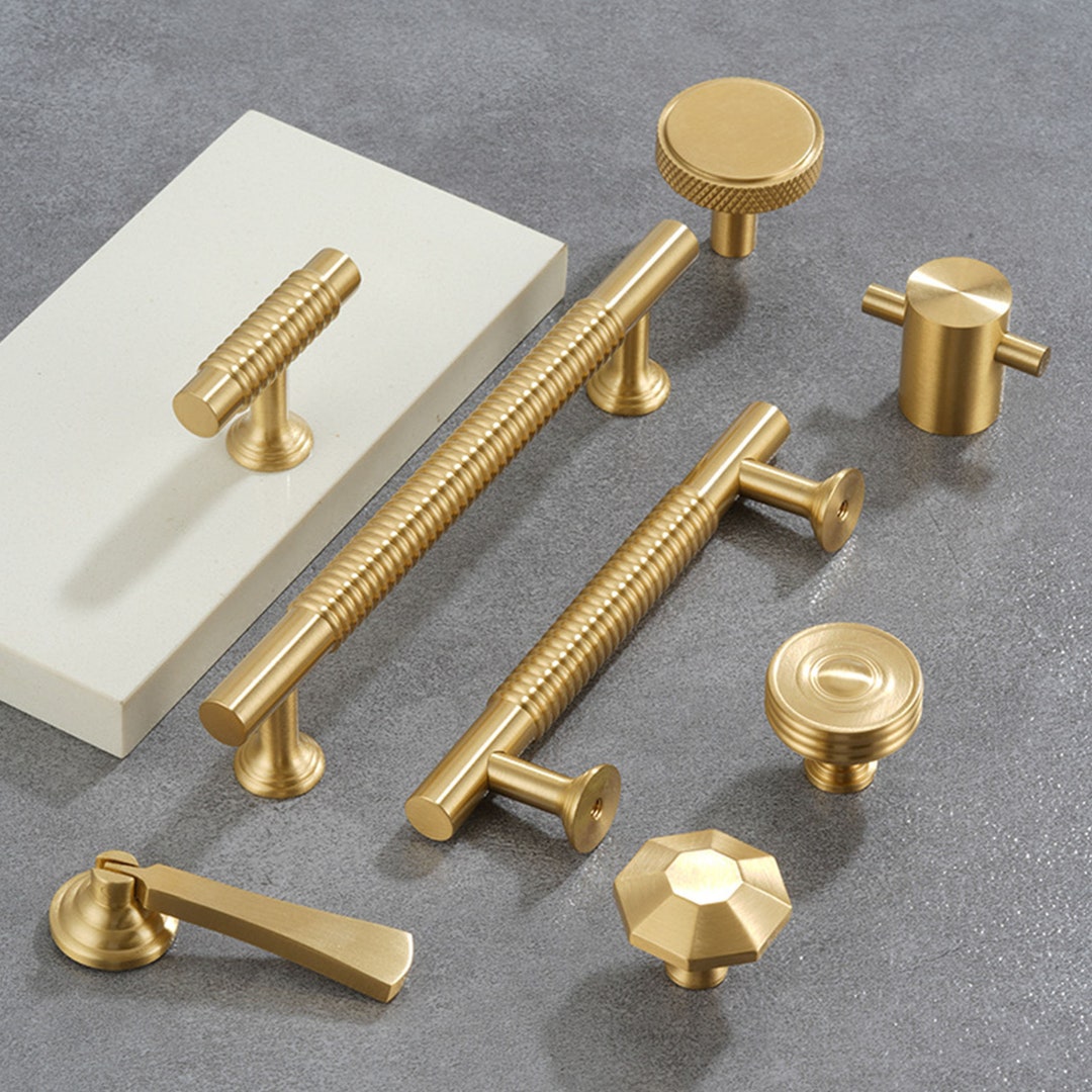 Unique Drawer Knobs Handles Solid Brass Kitchen Knobs Handles Dresser Pulls Drop Pulls Modern ...