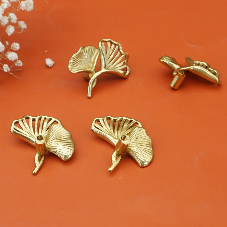 Gold Ginkgo Leaf Knobs for Cabinet Dresser Pulls Knobs Leaves - Etsy
