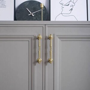 Solid Brass Cabinet Pulls Luxurious Drawer Knobs Handles French ...