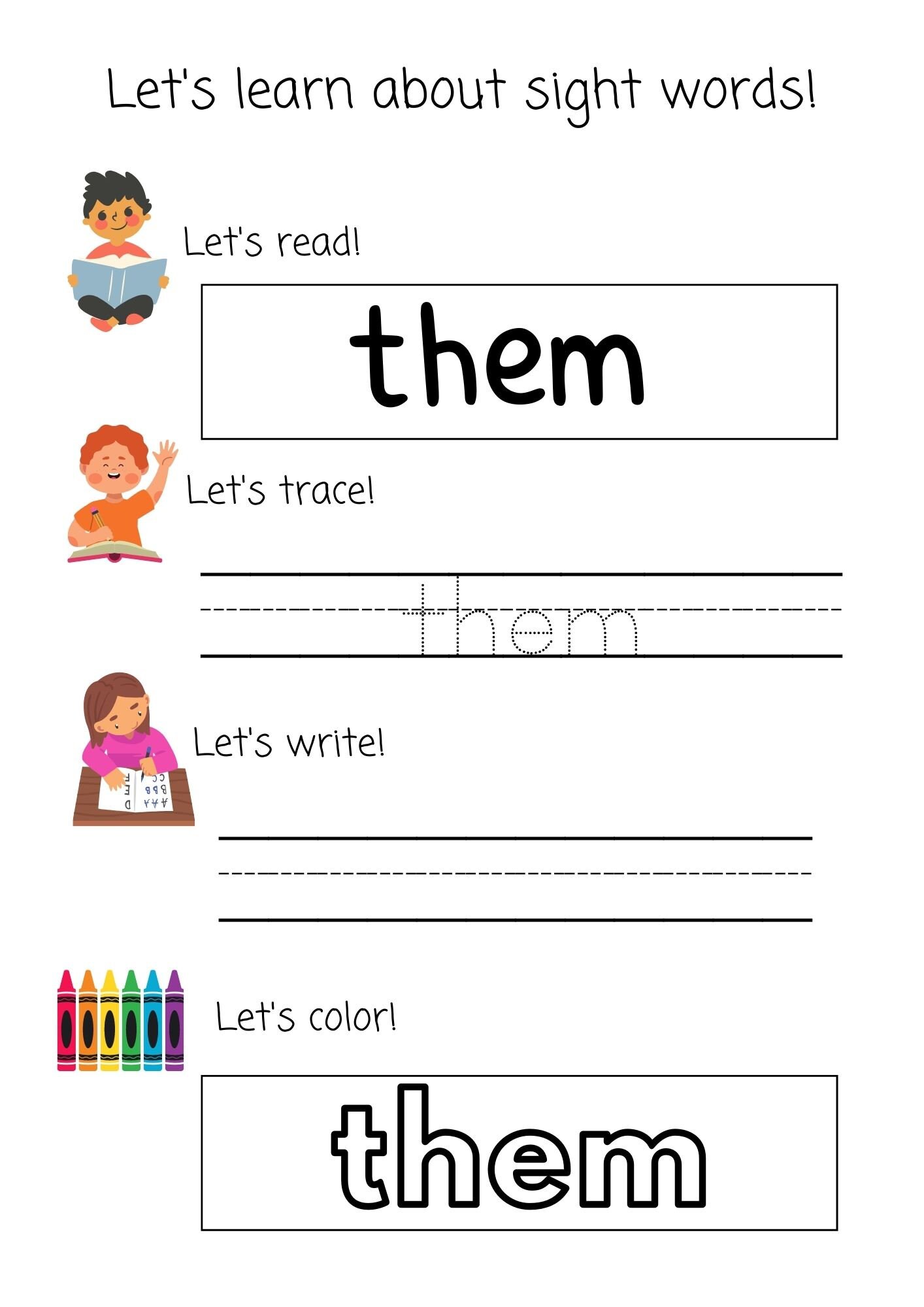 Let's Learn Sight Words 4 printable - Etsy