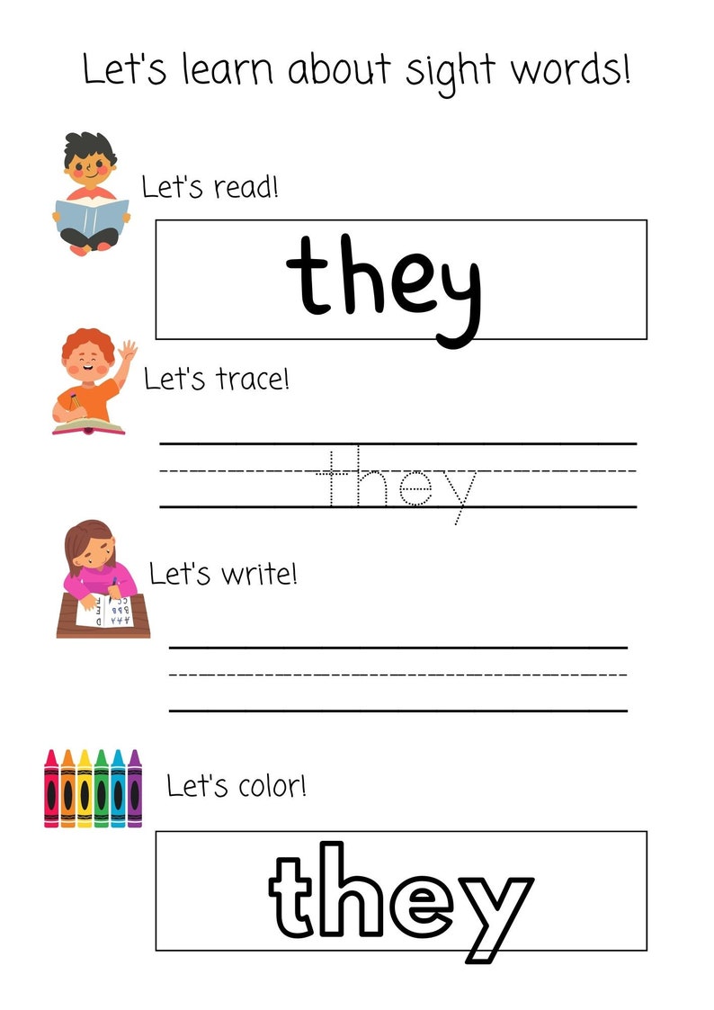 Let's Learn Sight Words 4 printable - Etsy