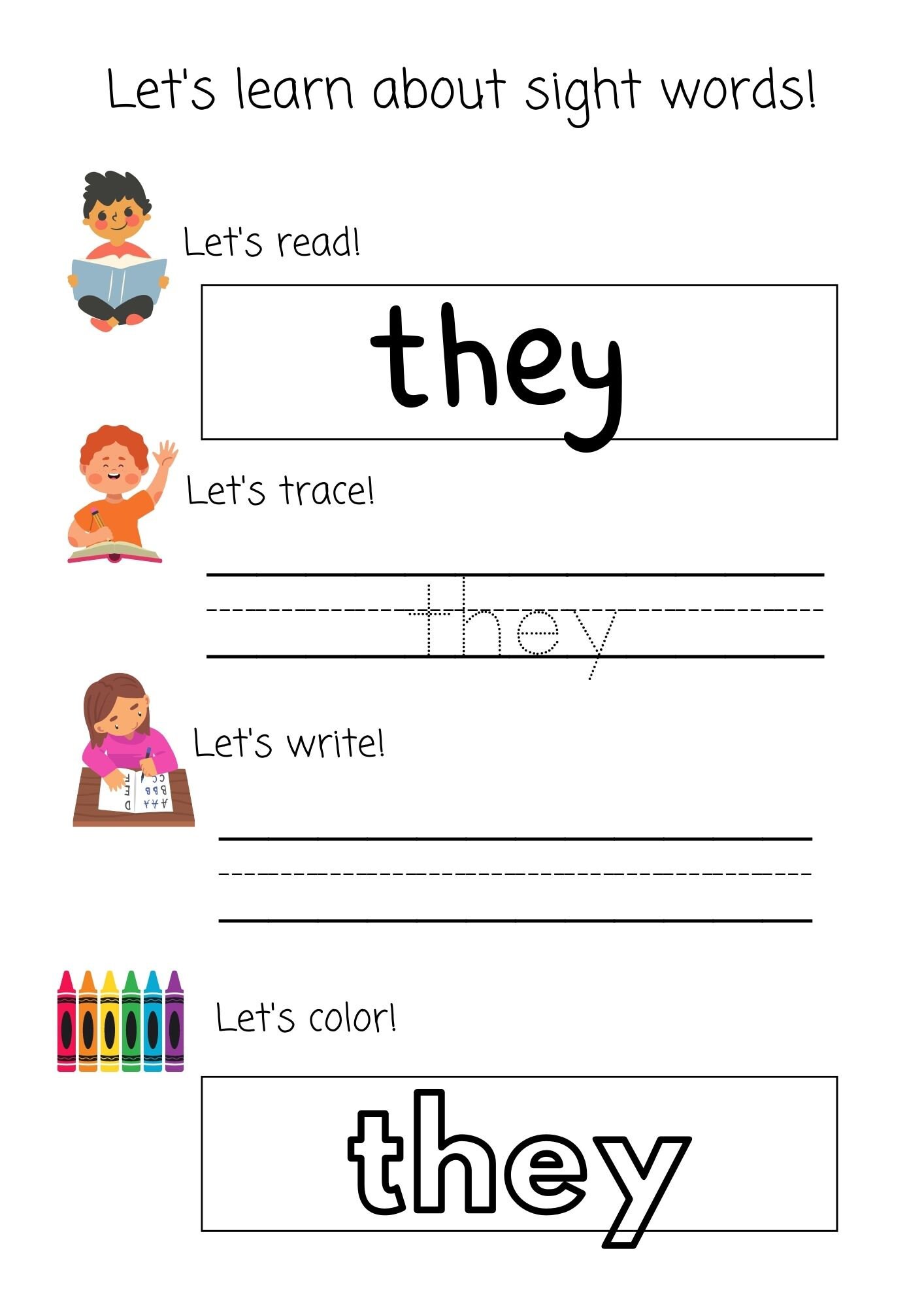 Let's Learn Sight Words 4 printable - Etsy