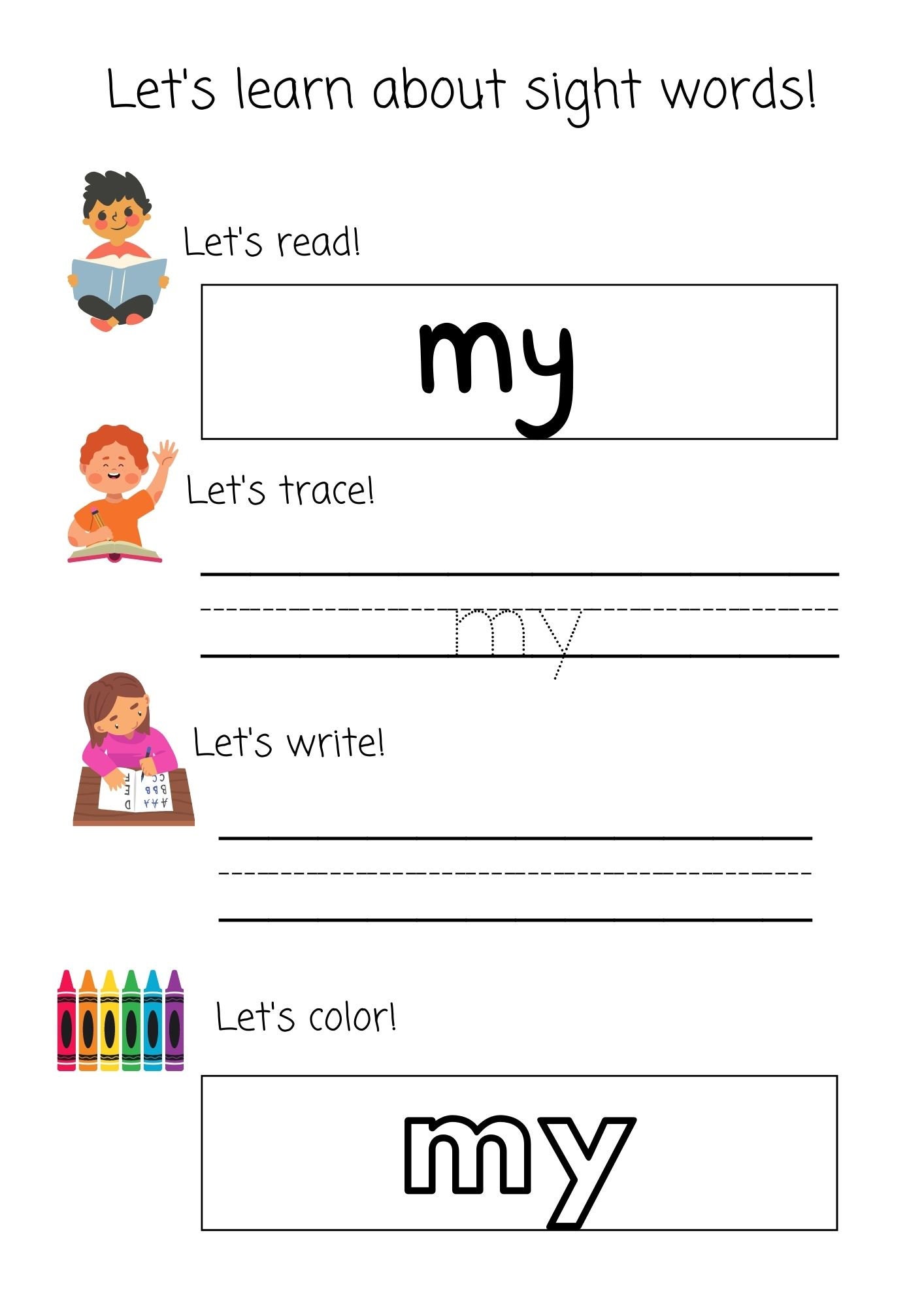 Let's Learn Sight Words 4 printable - Etsy