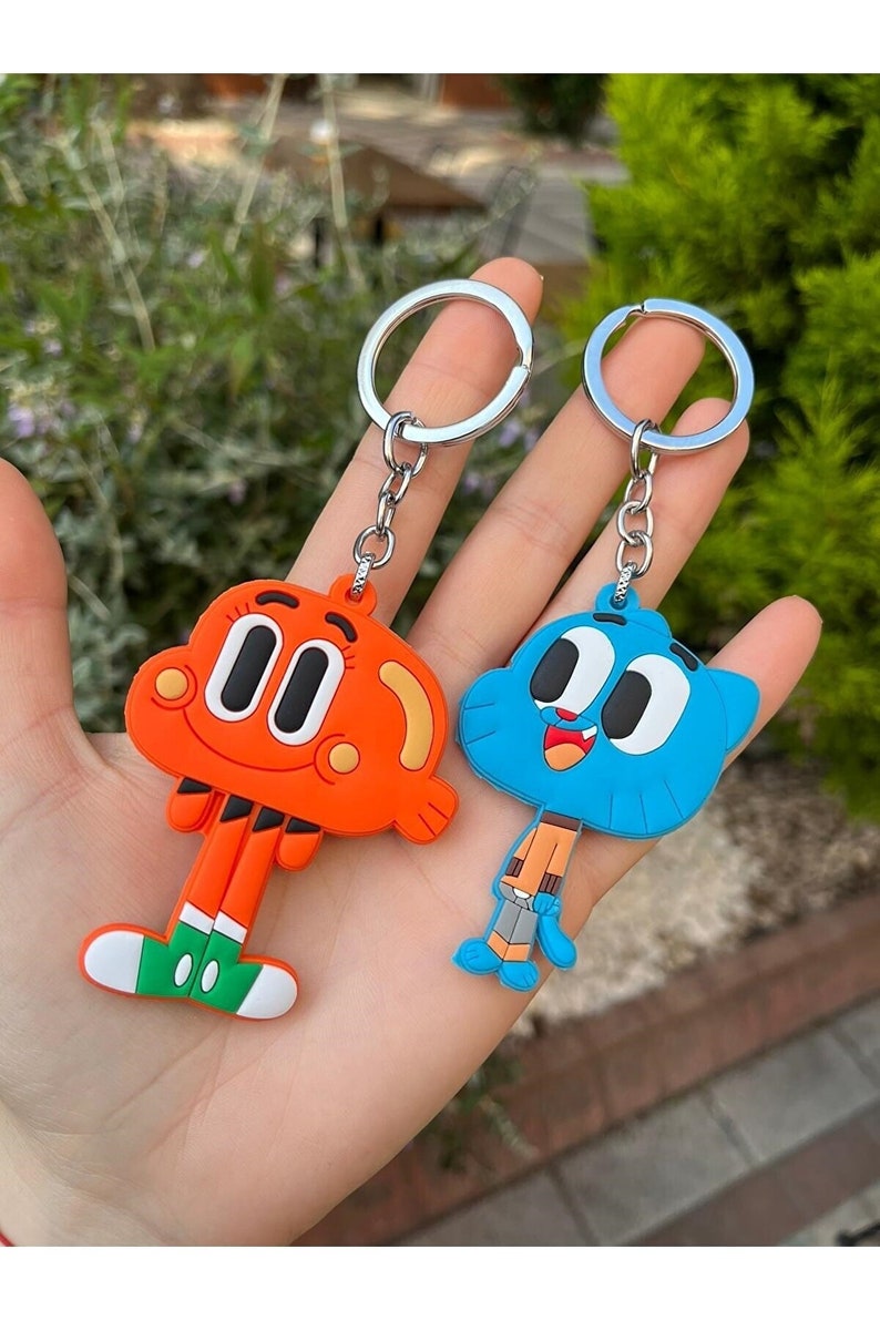 Darwin and Gumball Bff Double Keychain and Bag Ornament With 3d Silicone Bag Accessory - Etsy