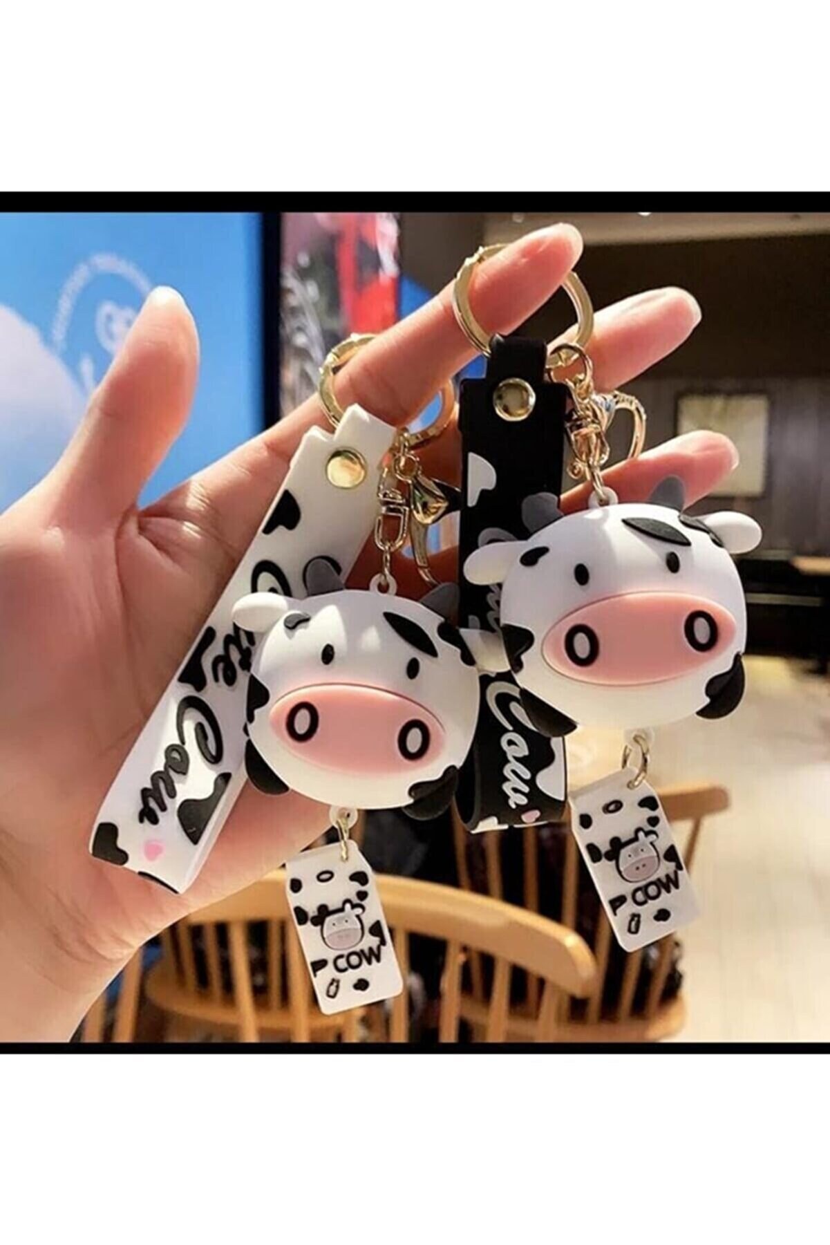 Silicone Keychain With Cow Pattern Bag Accessory - Etsy