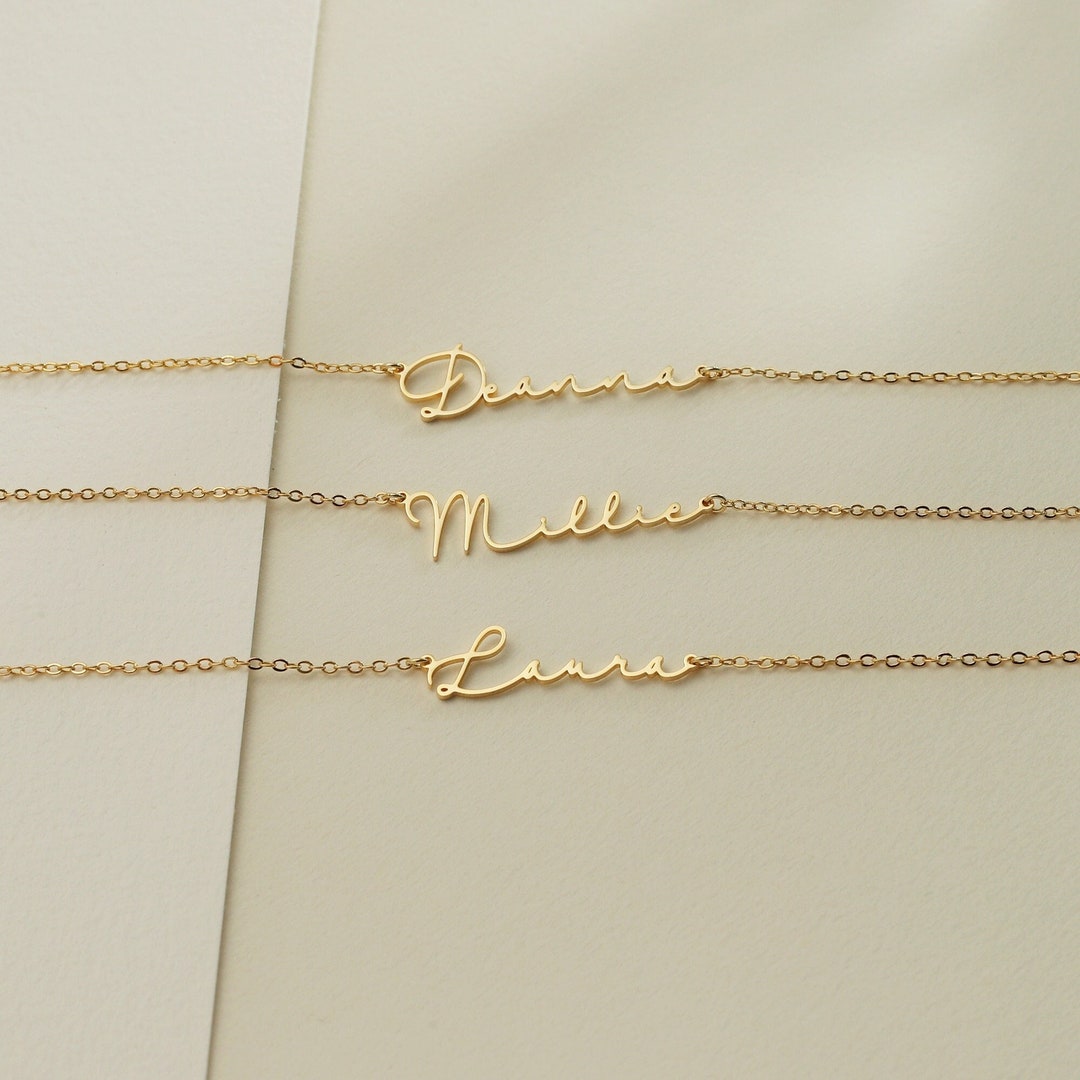 Personalized Name Necklace,cursive Name Necklace,minimalist Necklace ...