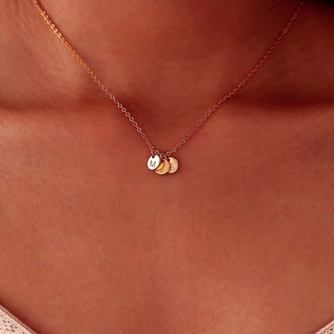 Personalized Necklace,tiny Letter Necklace,elegant Minimalist Initial ...