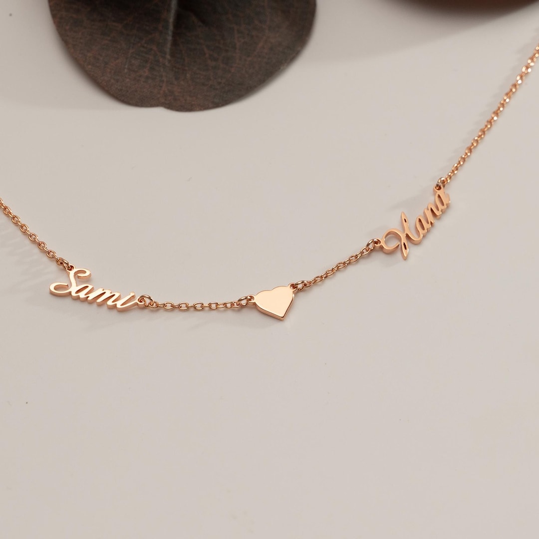 Two Name Handwriting Necklace, Twin Gift, Personalized Jewelry, Custom ...