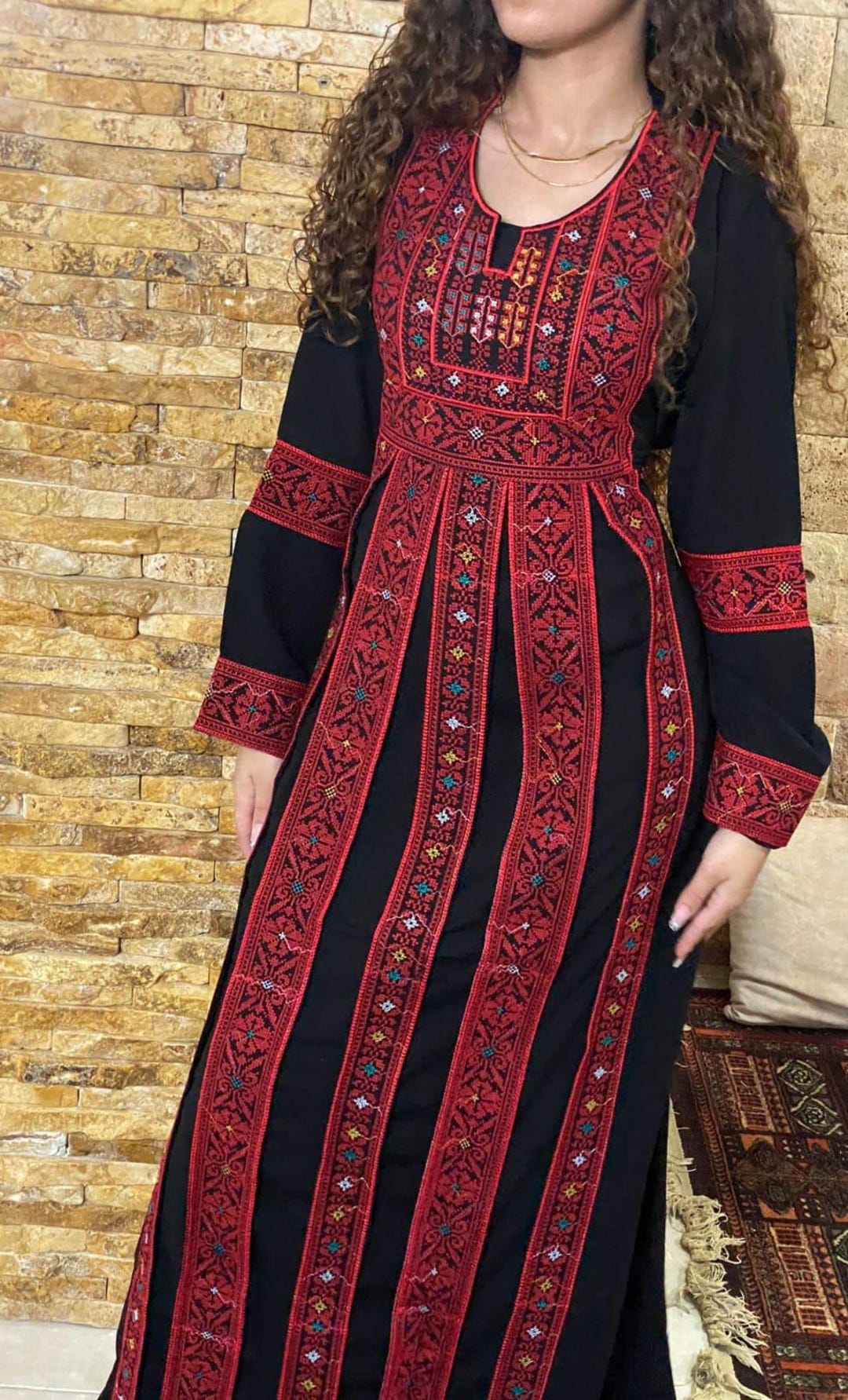 Oriental Palestinian Princess Embroidery Dress Thobe Tatreez Gift for ...